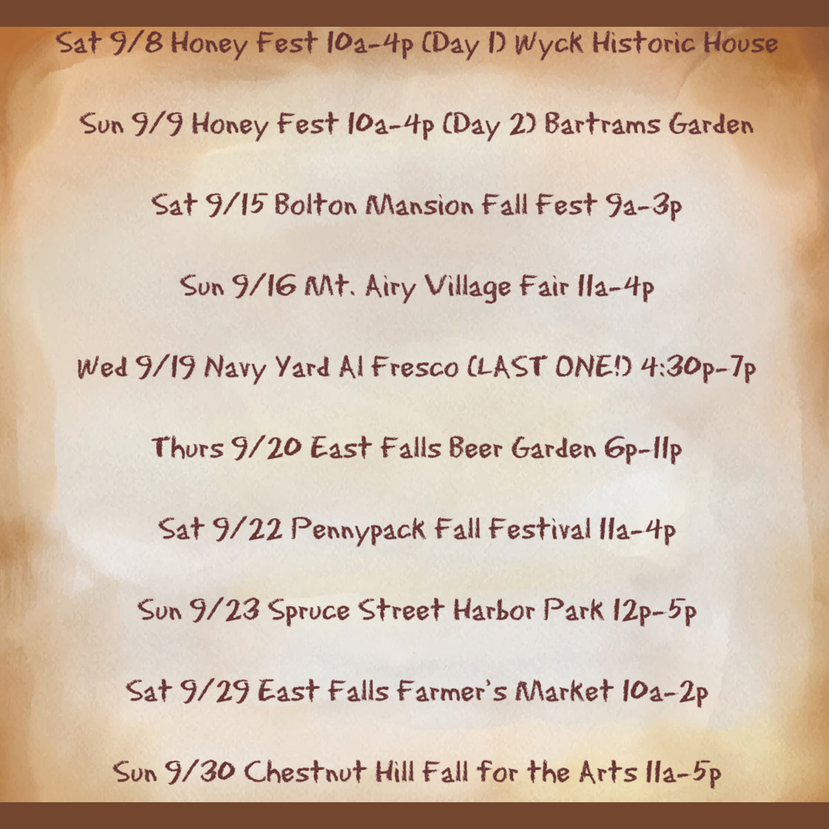 September Local Events - Fill in Your Calendars – Soap by Alana